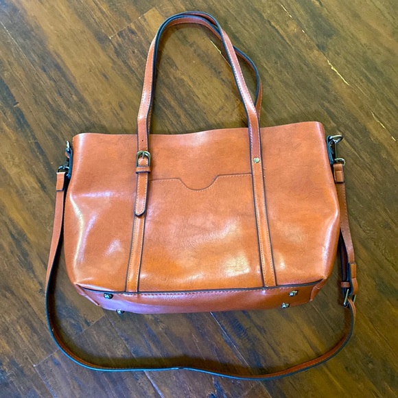 Bags | Chestnut Brown Lightweight Tote With Removable Strap | Poshmark